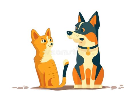 Ai生成的带有滑稽脸的猫狗动画矢量图 向量例证 插画 包括有 查出 图画 查找 小猫 滑稽 小狗 301571512