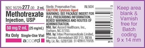 Methotrexate Injection Package Insert