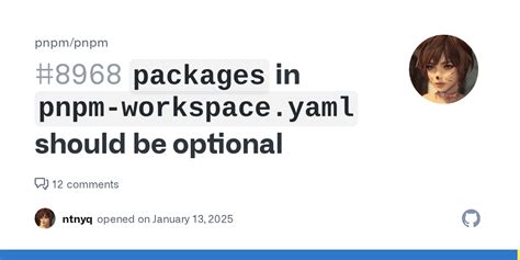 `packages` In `pnpm Workspaceyaml` Should Be Optional · Issue 8968