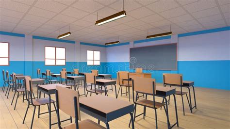 3d Rendering Of The Classroom Stock Illustration Illustration Of