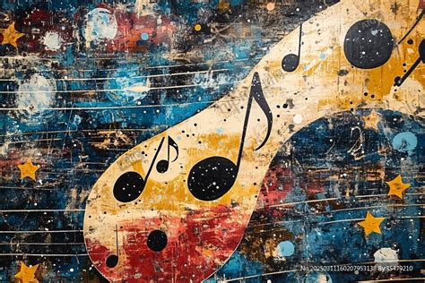 Ai创作图音乐 音符 宇宙 抽象 绘画 艺术 色彩 星星 夜空 梦幻 旋律 节奏 和声 创意 想象 探索 昵图网