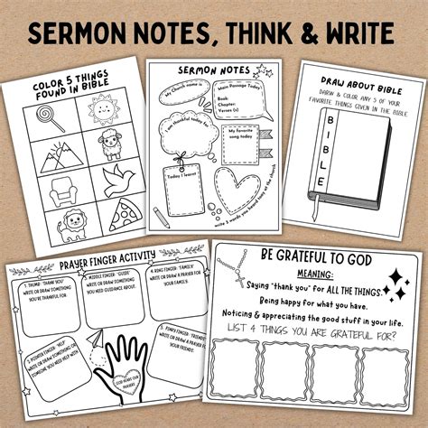 Printable Sunday School Activity Bundle Sunday School Craft Church