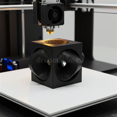 3d Printer Creating A Geometric Object With Hollow Sections The Object