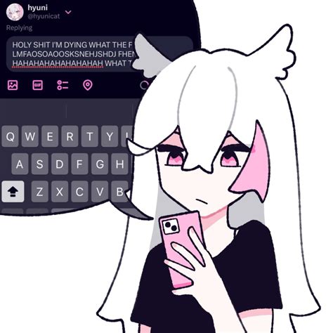 Safebooru Cellphone Deadpan Demon Girl Hyuni Character Hyuni Hyunicat Indie Virtual