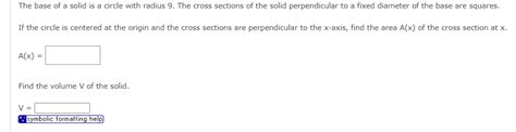 Solved The Base Of A Solid Is A Circle With Radius The Chegg