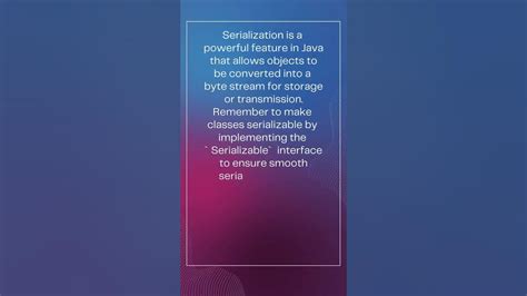 Java Tip For The Day Serializable Interface Serialization Youtube