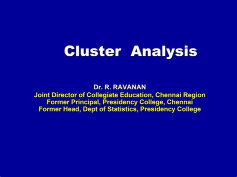 12 Cluster Analysis19321pptx Cluster Ppt