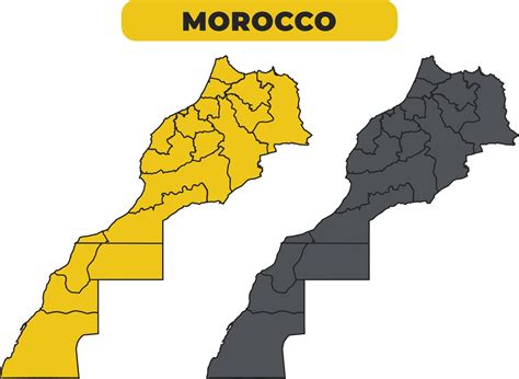 Morocco Outline Illustration Map Set 56327675 Vector Art At Vecteezy