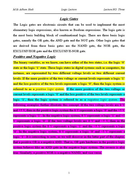 Positiveandnegative Logic Pdf Logic Gate Boolean Algebra