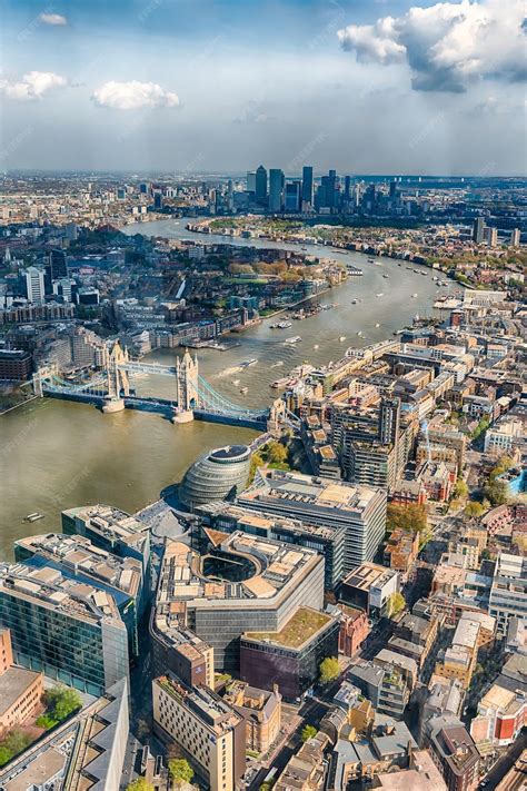 Premium Photo Aerial View Of London Over The River Thames England Uk