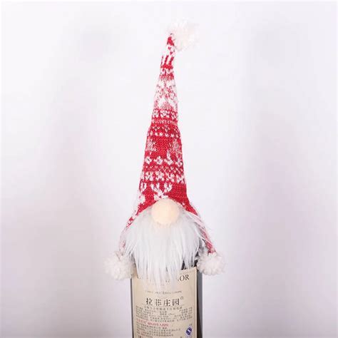 Рождественское украшение безликая кукла держатель для бутылки вина Санта Клаус сумка для