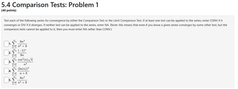 Solved Test Each Of The Following Series For Convergence By