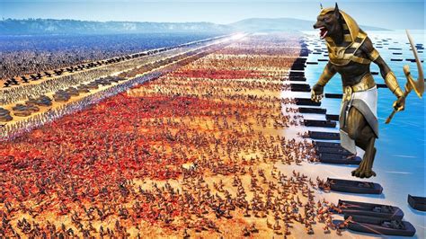 6 000 000 Army Of Anubis Vs Human Army Beach Defense Ultimate Epic Battle Simulator 2 Youtube