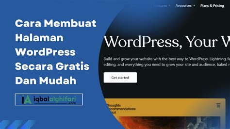 Cara Membuat Halaman WordPress Secara Gratis Dan Mudah IqbalAlghifari