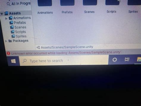unity cant read scene r unity2d