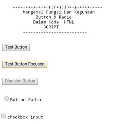 Html Code Mengenal Button Input Autofokus Disabled Radio Dan Chexbox