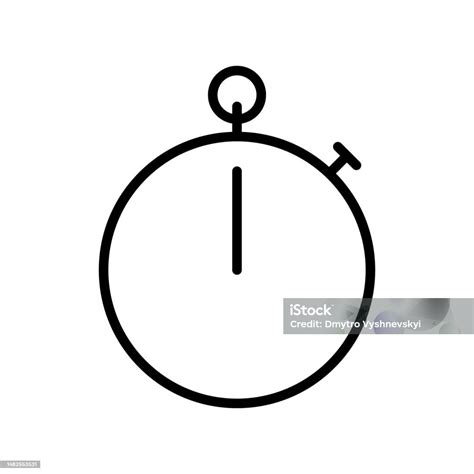 스톱워치 윤곽선 벡터 아이콘입니다 스톱워치 스톡 벡터 아이콘에 대한 웹 모바일 응용 프로그램 및 Ui 디자인 2에 대한 스톡