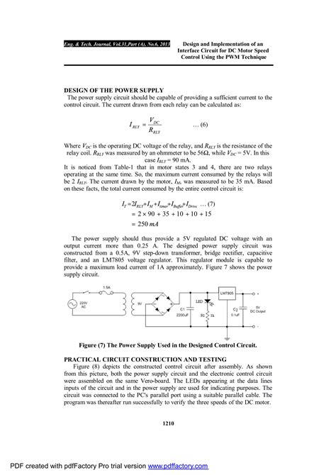 Design And Implementation Of An Interface Circuit For Dc Motor Speed Control Using The Pwm