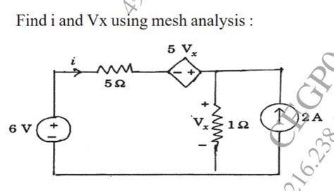Find I And Vx Using Mesh Analysis Filo