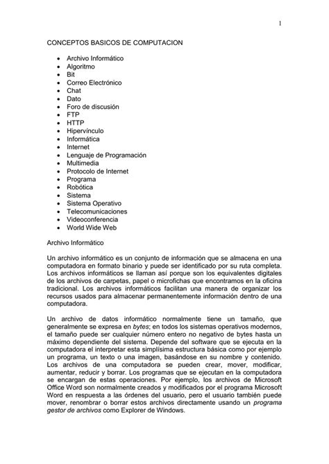Conceptos Basicos De Computacion