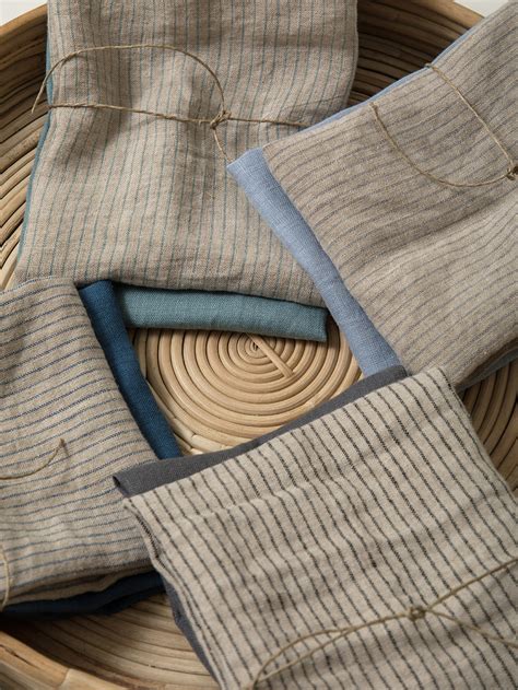 Linen Napkins Striped Linen Napkins Washed Striped Linen Napkins 165