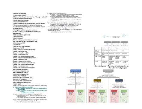 ECON Print Study Sheet TEN PRINCIPLES OF ECON Everyone Faces Tradeoffs The Cost Of