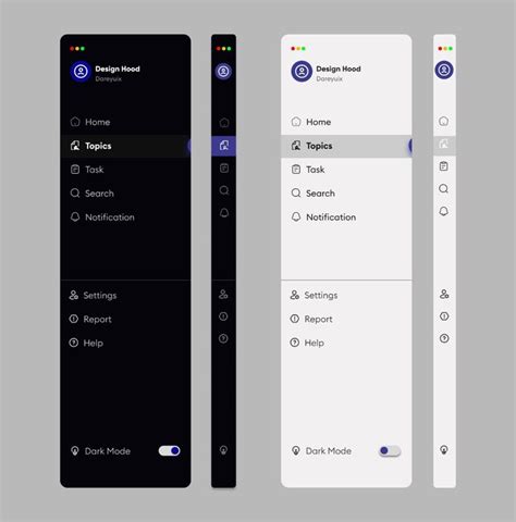 Ui Side Bar Navigation Web Design Ui Design Home Bar Designs