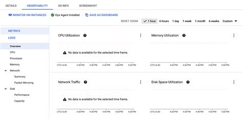 Disk Utliization And Memory Utilization Matrix In Gcp Vms— Ops Agent