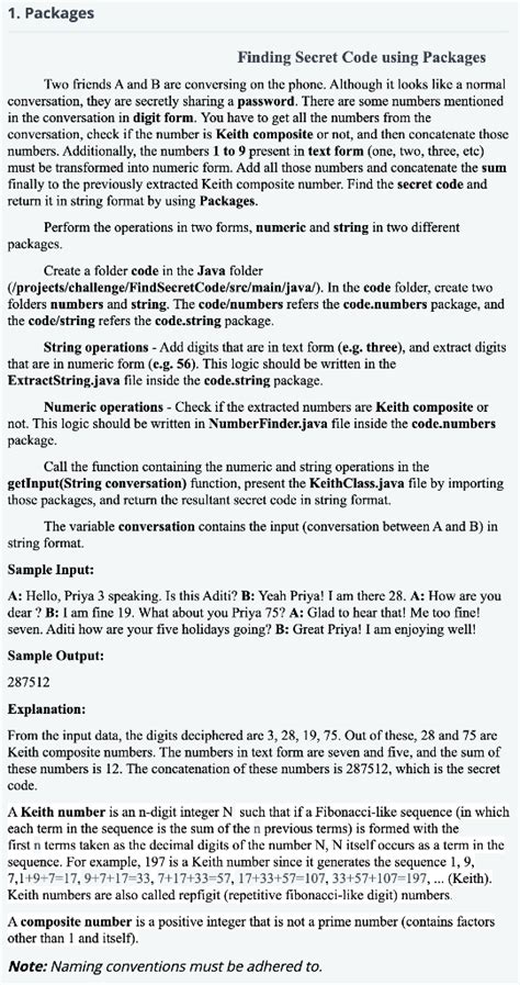 Solved 1 Packages Finding Secret Code Using Packages Two