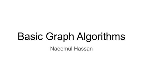 Basic Graph Algorithms Vertex Node Lk Ppt