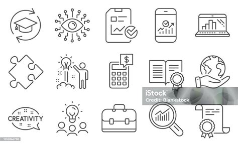 그래프 랩톱 데이터 분석 스마트폰 통계와 같은 교육 아이콘 집합입니다 벡터 인공지능에 대한 스톡 벡터 아트 및 기타 이미지 인공지능 개발 계산기 Istock