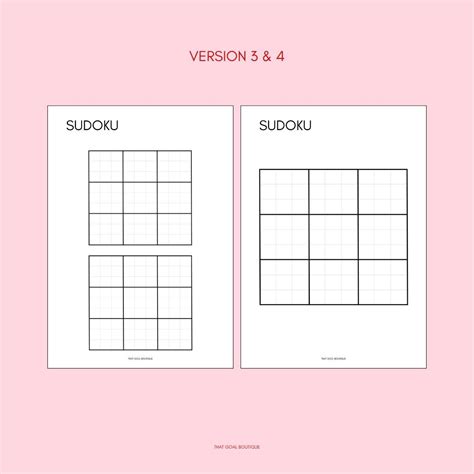 Blank Sudoku Grids Printable Instant Download And Print Etsy