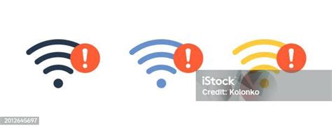 Wifi Bad Connection Problem Icon Lost Network Wifi Error Internet Vector Warning Concept Wifi