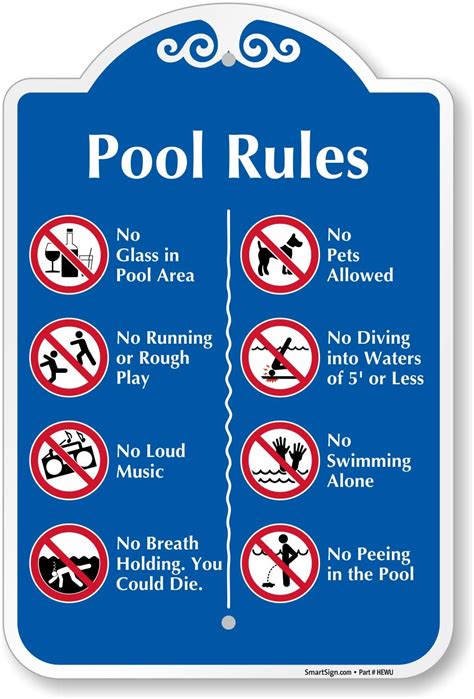 Smartsign Designer Pool Rules Prohibition Rules At Pool