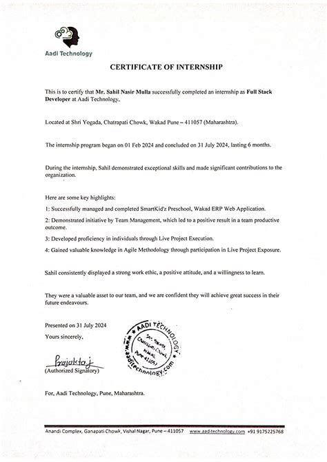 Sahil Mulla On Linkedin Internship Fullstackdeveloper Experience Technology Webdevelopment