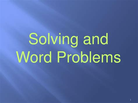 PPT Solving And Word Problems PowerPoint Presentation Free Download ID