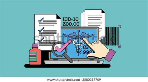 Medical Coding Training Hands Using Tech Stock Vector Royalty Free