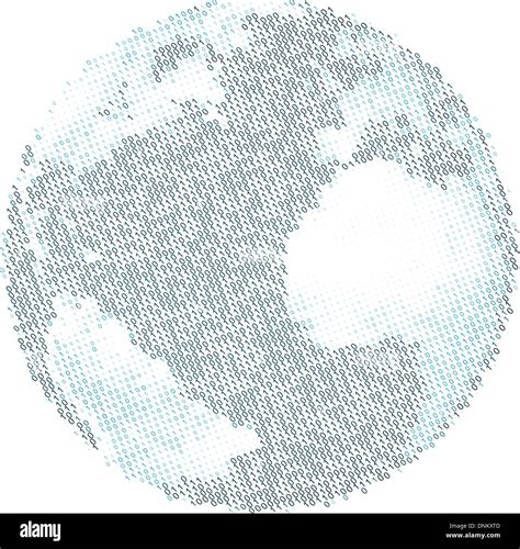 An Illustration Of The World Using The Binary Code To Depict The