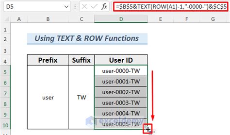 How To Create A Number Sequence With Text In Excel 5 Methods