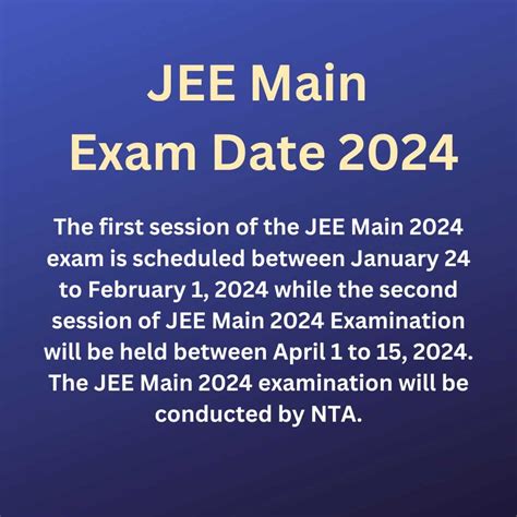 JEE Main Exam Date Session Released At Nta Ac In