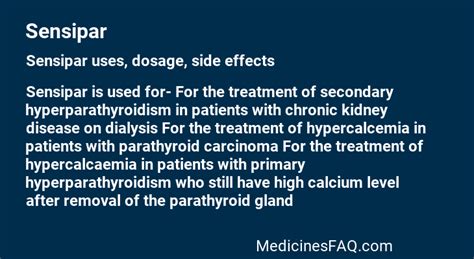 Sensipar Uses Dosage Side Effects Food Interaction And Faq