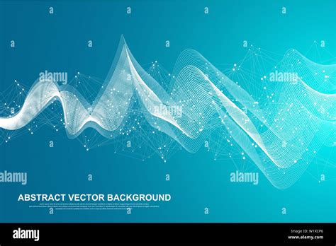Abstract Plexus Background With Connected Lines And Dots Wave Flow Plexus Geometric Effect Big