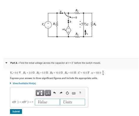 solved part d write an expression for the capacitor