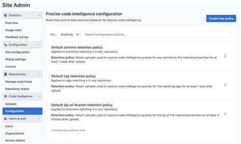 Configure Precise Code Intelligence Data Retention Policies