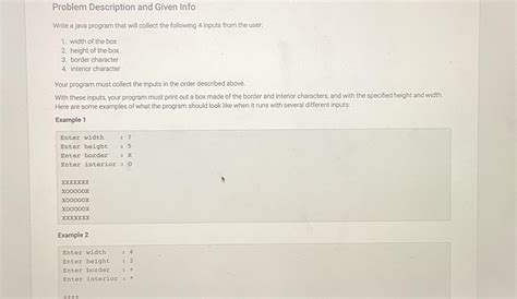 Solved Problem Description And Given Infowrite A Java