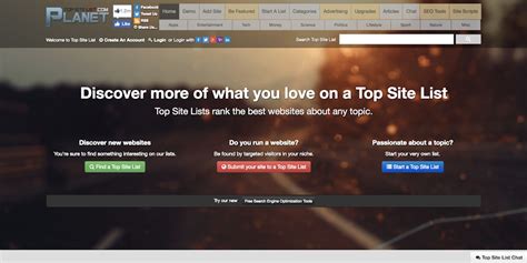 Top Site List Planet Top Site Lists Rank The Best Websites About Any