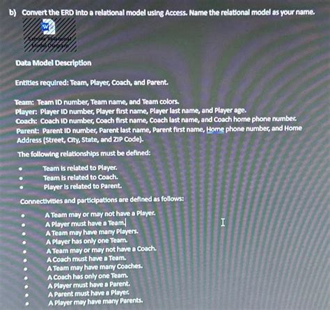 Solved B Convert The Erd Into A Relational Model Using
