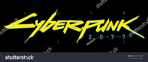 Logo Computer Game Cyberpunk 2077 Yellow Stock Vector Royalty Free