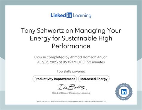 Ahmad Hamzah Anuar On Linkedin Certificate Of Completion