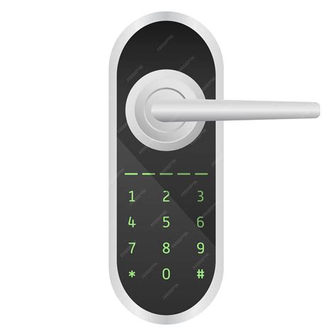 Premium Vector Door Handle With Number Dialing Metallic Gradient Intercom Call Black Glass